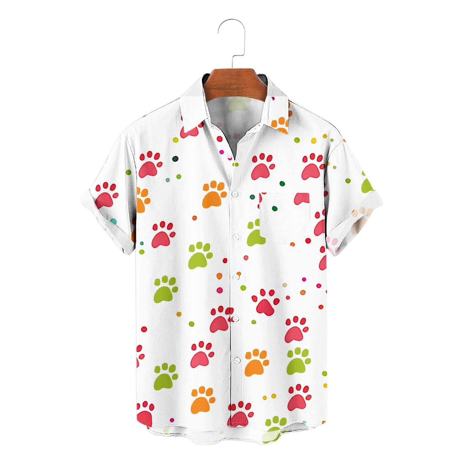 DJDLJWCJ Men’s Short Sleeve Button Down Shirt, Valentine's Day Heart ...