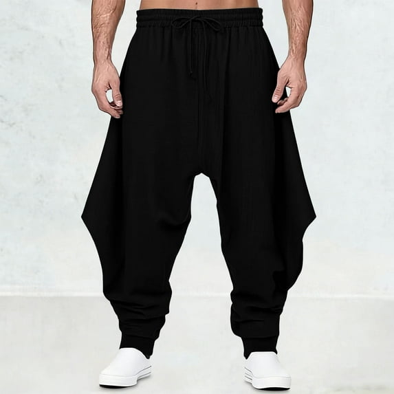 DJDLJWCJ Mens Big and Tall Sweatpants Elastic Waist Straight Linen ...