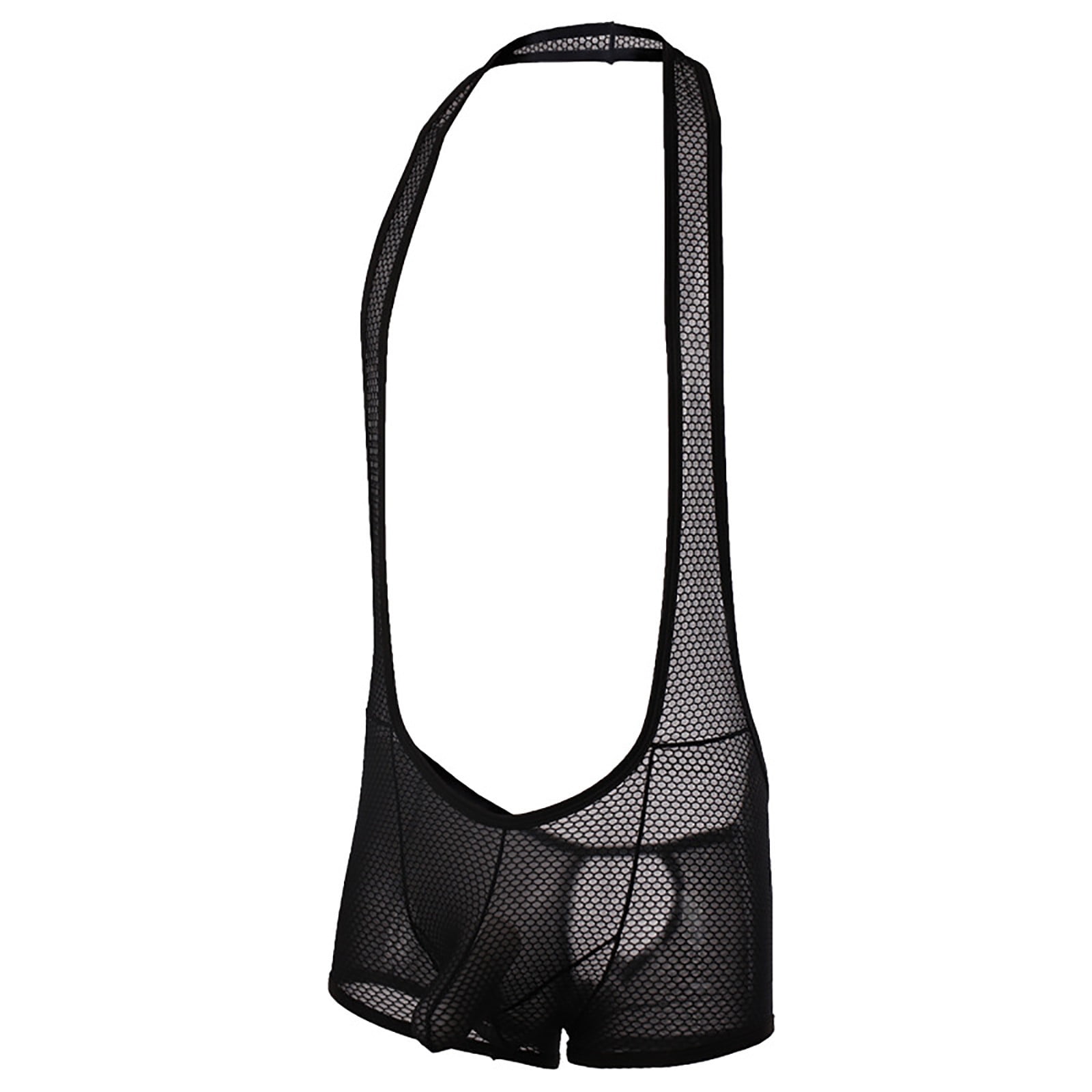 DJDLJWCJ Mens Boxer Briefs Gym Mesh Transparent Underpant Black 2XL ...