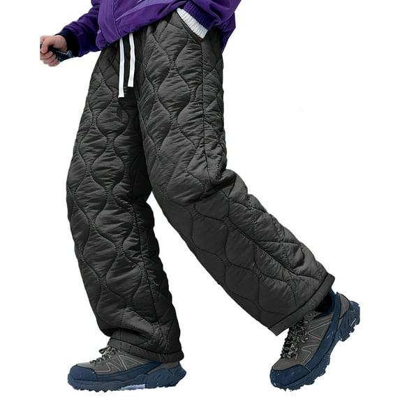 DJDLJWCJ Mens Fleece Lined Pants Elastic Waist Straight Leg Baggy Pants ...