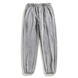 DJDLJWCJ Mens Fleece Sweatpants Elastic Waist Drawstring Solid Thick ...