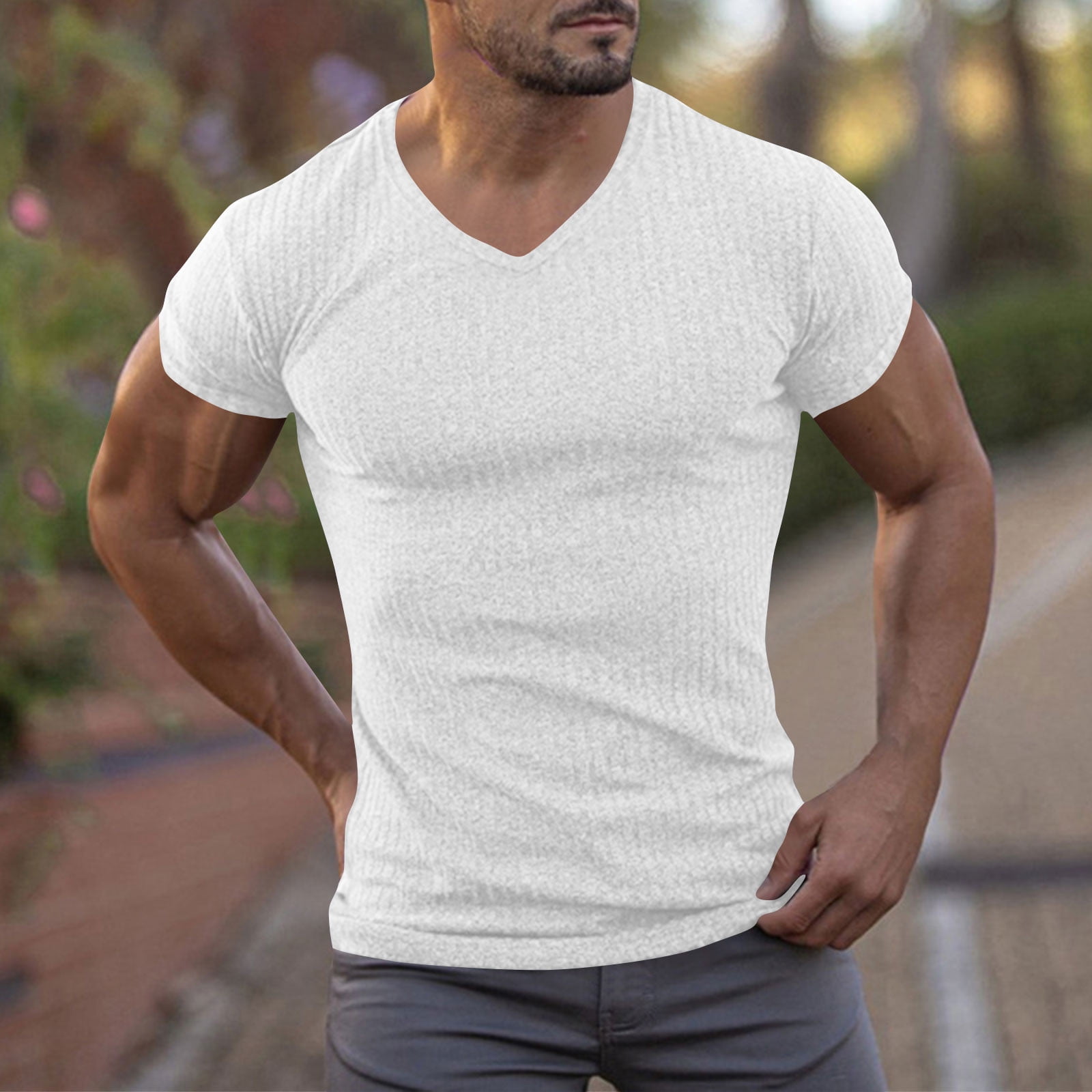 DJDLJWCJ Mens Short Sleeve Shirts, Stretch Soft Short Sleeve Shirt ...