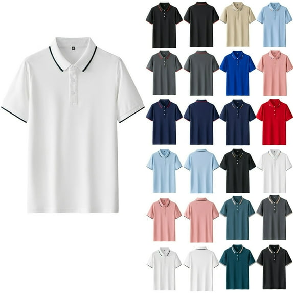 DJDLJWCJ Mens T Shirts Pluse Size, Summer Fashion Solid Short Sleeve ...