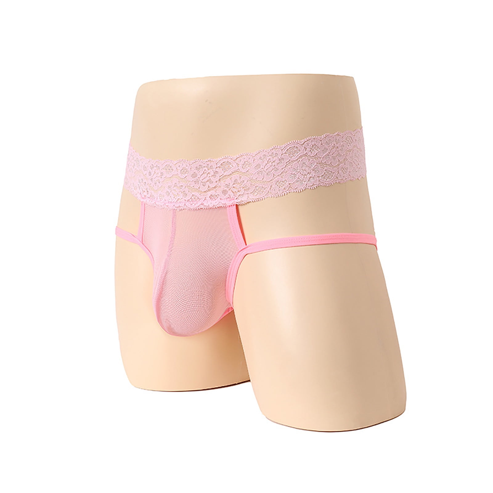 DJDLJWCJ Mens Thongs Underwear G-String Mid Waist Lace Stretch, Underpants Pink L - Walmart.com