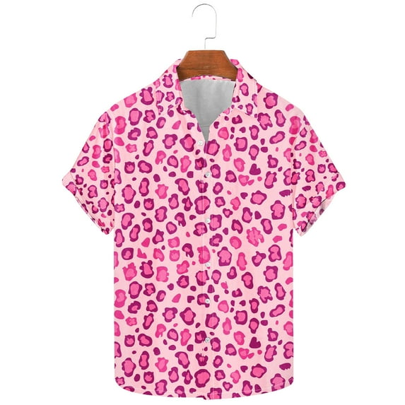 DJDLJWCJ Mens Valentine's Day Button Shirt, Short Sleeve Turndown Heart ...