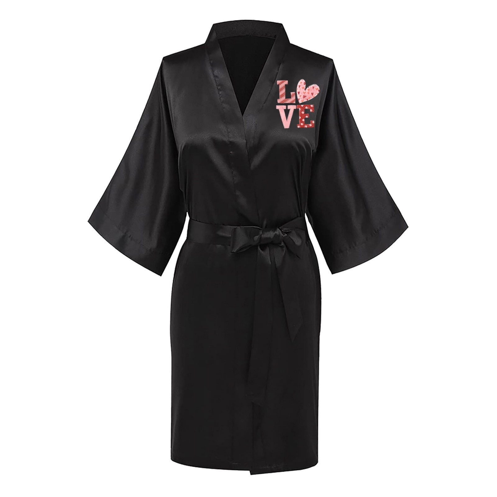 DJDLJWCJ Robe Satin for Women Cardigan Long Sleeve Bathrobe Casual ...
