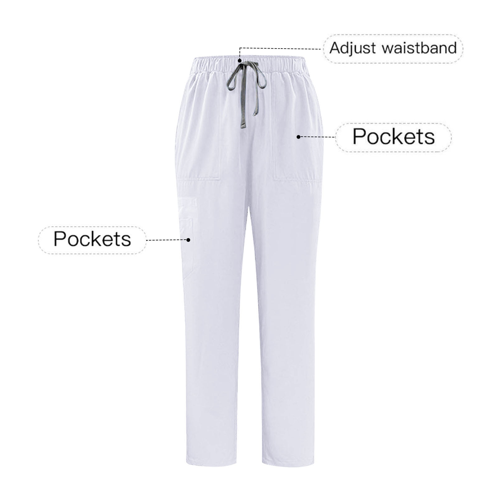 DJDLJWCJ Scrub Pants for Men Elastic Waist Solid Straight Leg Pants ...