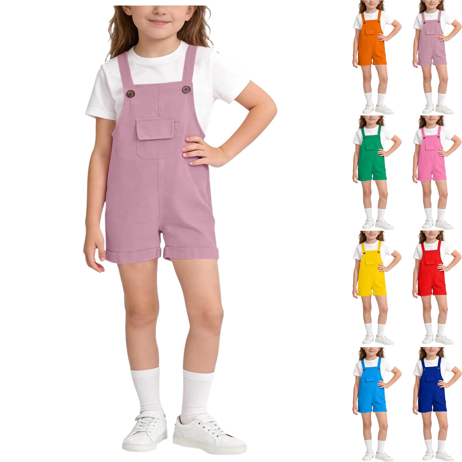 DJDLJWCJ Teen Girls Denim Overalls Straight Leg Adjustable Strap Jean ...