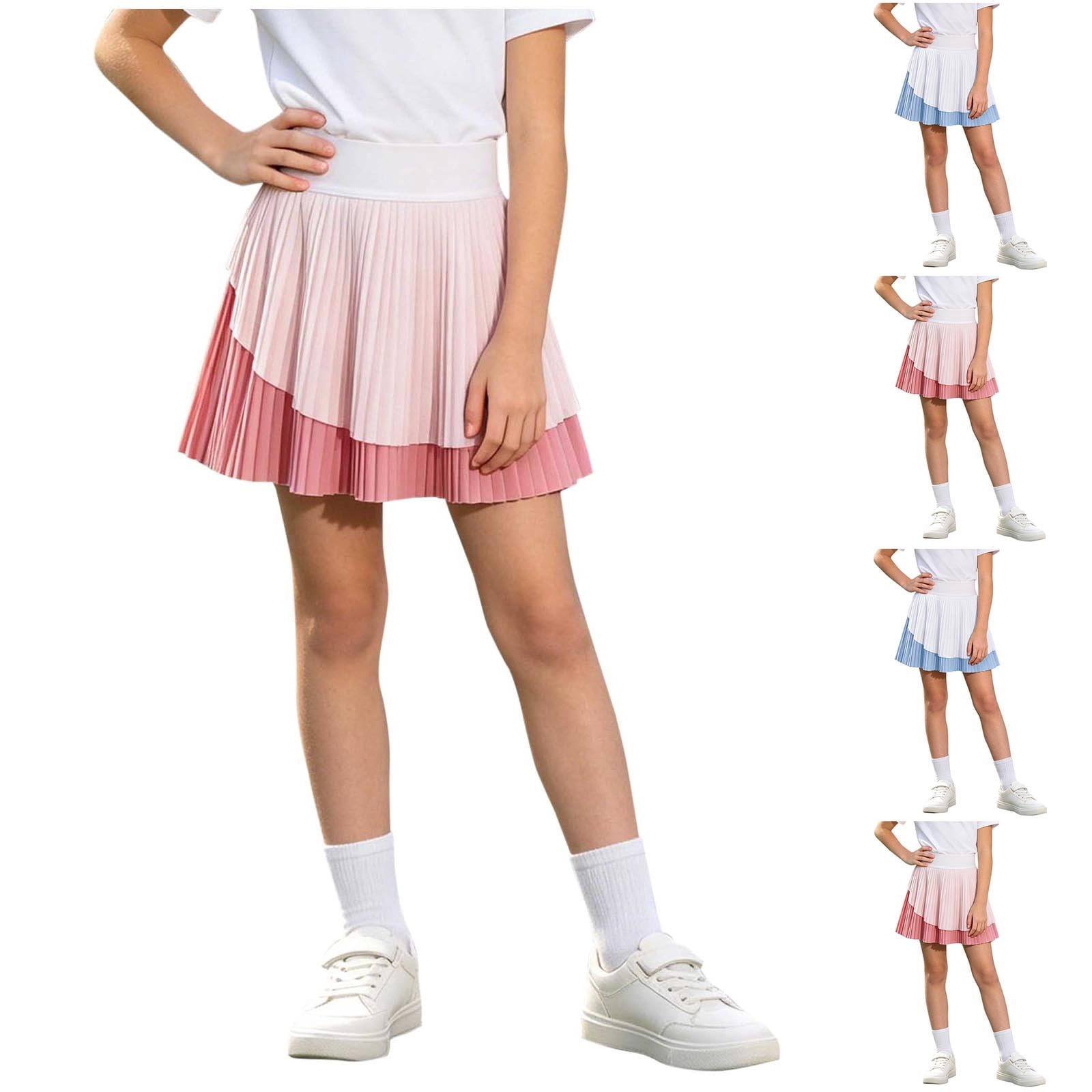 DJDLJWCJ Teen Girls School Uniform Skirts Bow Elastic Waist A Line ...