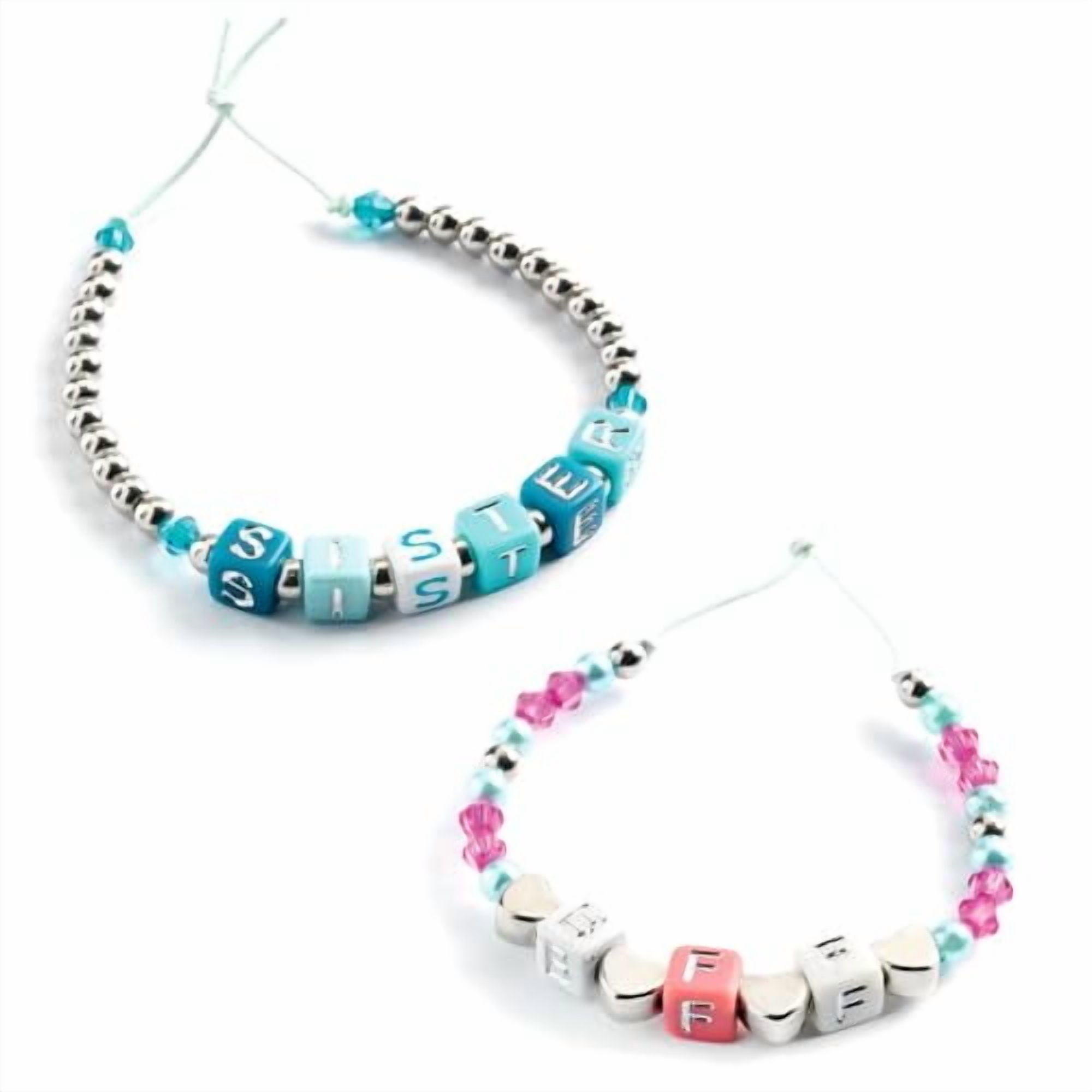 DJECO Alphabet Beads - Silver Letters for Bracelets, Names & Playful ...