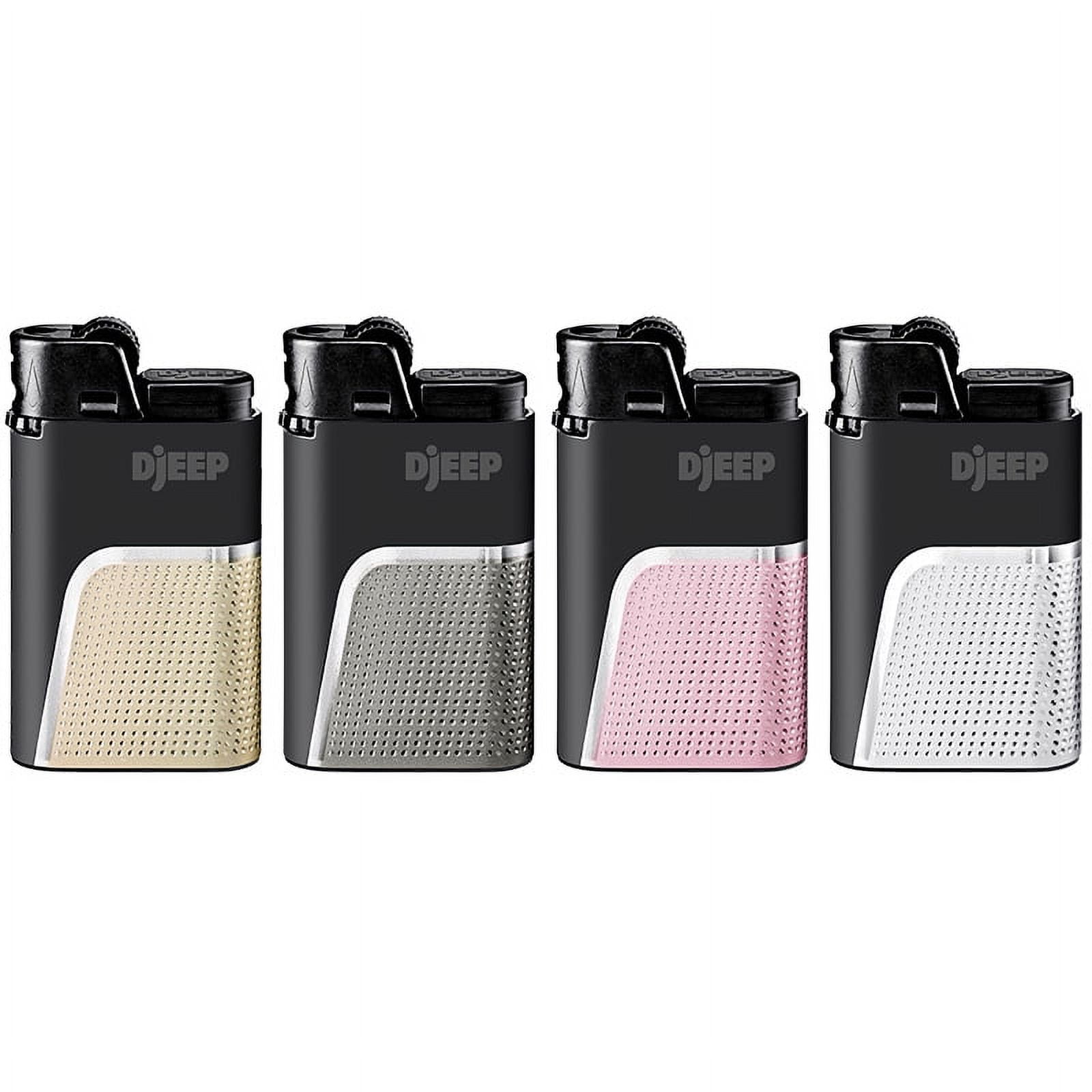 DJEEP Pocket Lighters, Metallic Textured Designs, 4 Count, Long-Lasting ...