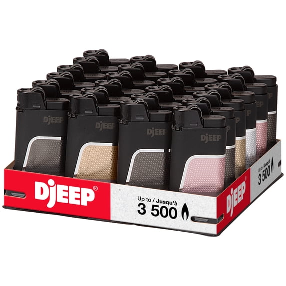 DJEEP BOLD Collection Metallic Pocket Lighters, 24 Count Tray of Unique ...