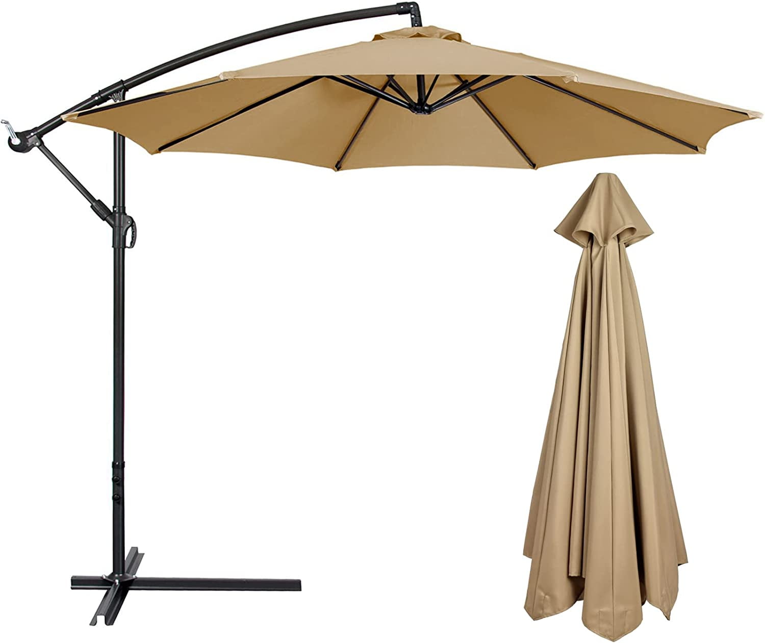 DJH-9FT Patio Offset Umbrella 6 Rib Cantilever Umbrella Replacement ...
