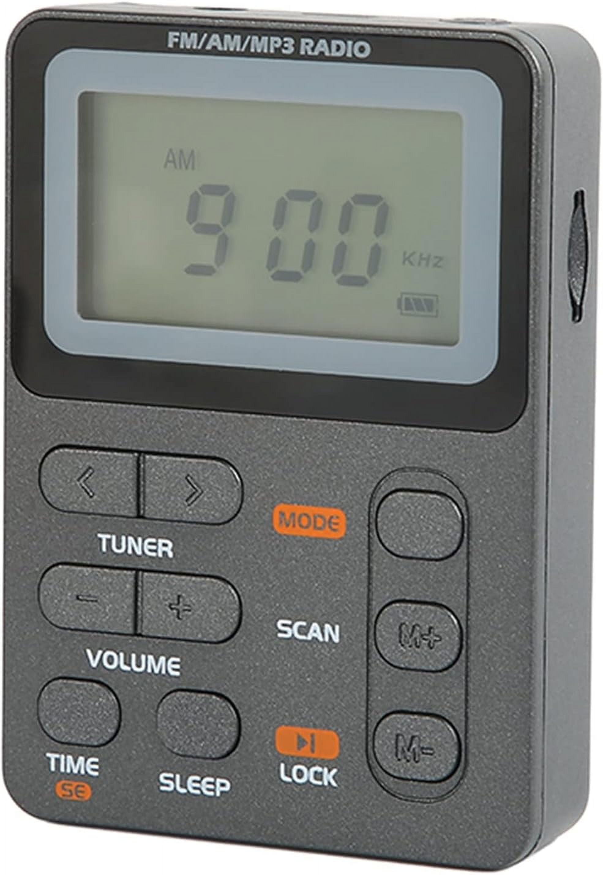 DJH-AM FM Portable Radio, Pocket Mini Digital Tuning Walkman Stereo ...