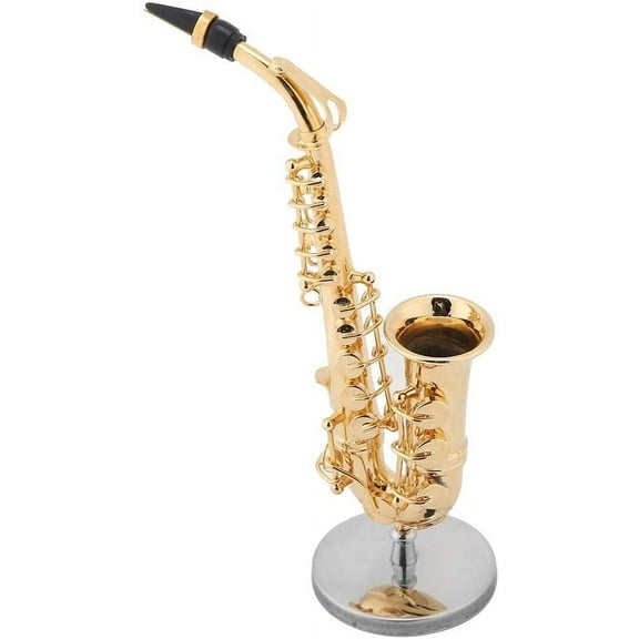 Trombone Model with Case, Brass-Plated Musical Instrument Miniature ...