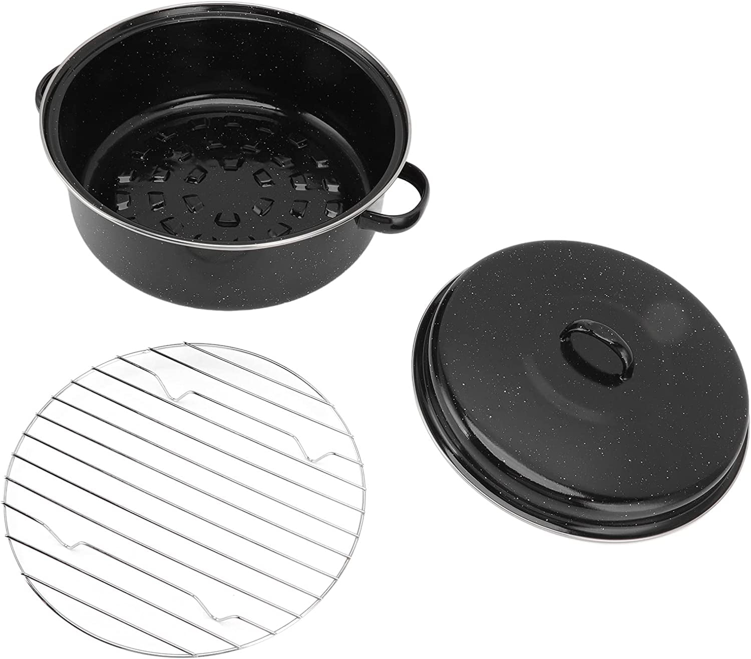 DJH-Roasting Pan with Lid, Household Non Stick BBQ Pot Roast Pan With ...