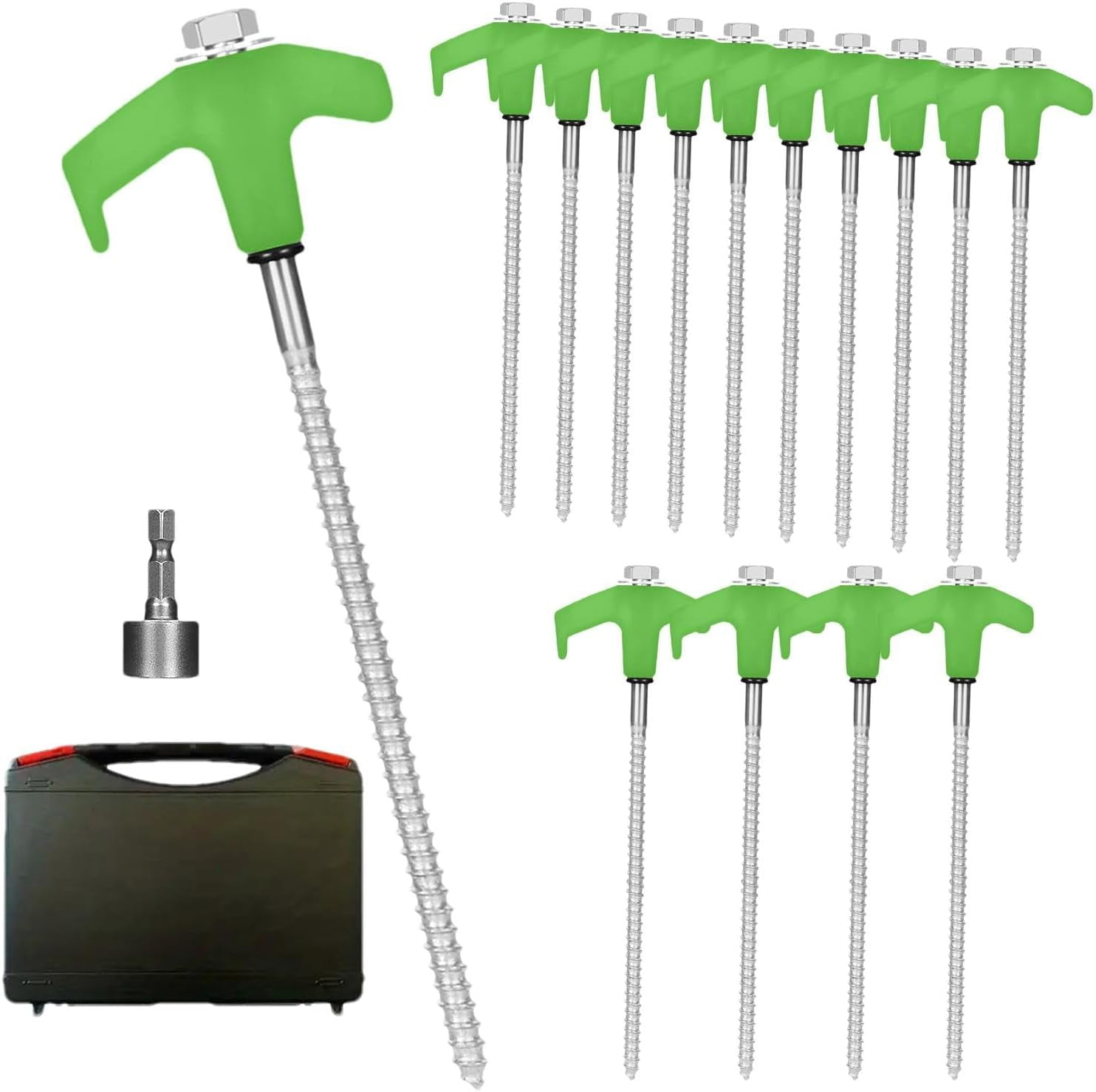 DJH-Screw in Tent Stakes,15pcs M8 Tent Spikes Canopy Stakes Tent Pegs ...