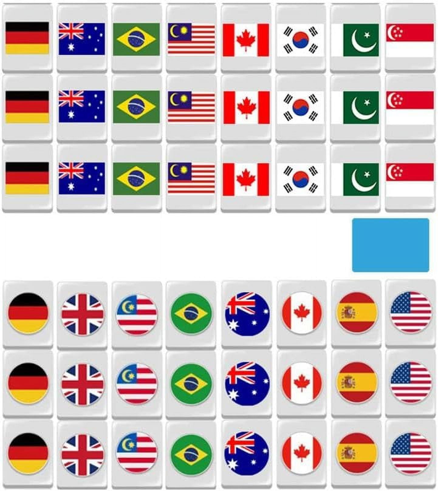 DJH-Seaside Escape Game Blocks Mahjong Sets with 48/64 Tiles, 24mm Flag ...