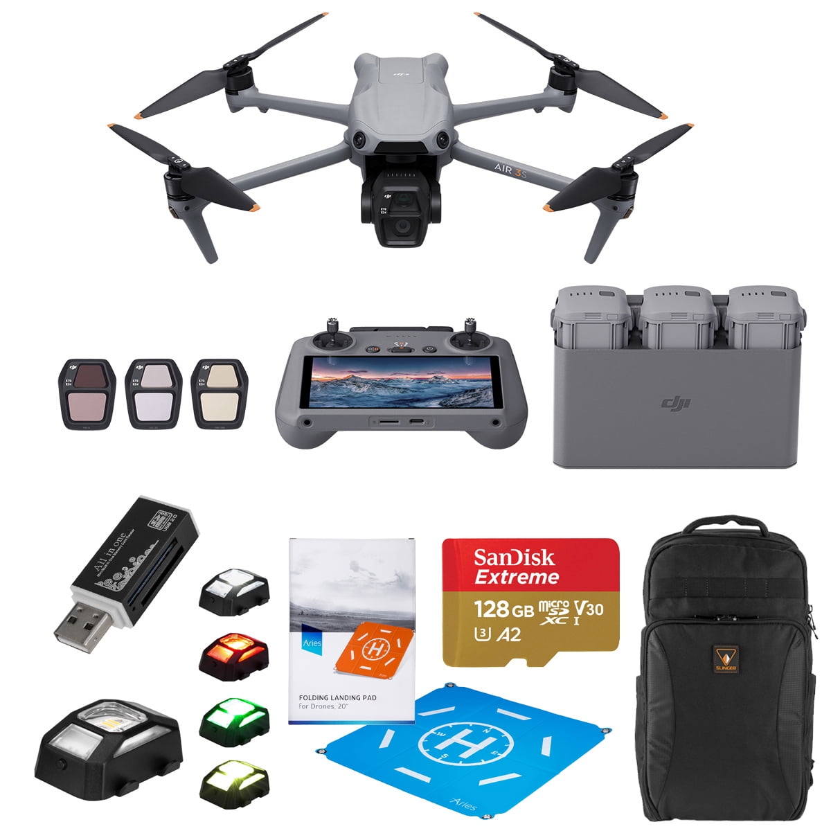 DJI Air 3S Drone Fly More Combo with RC 2 Remote Controller, Bundle ...