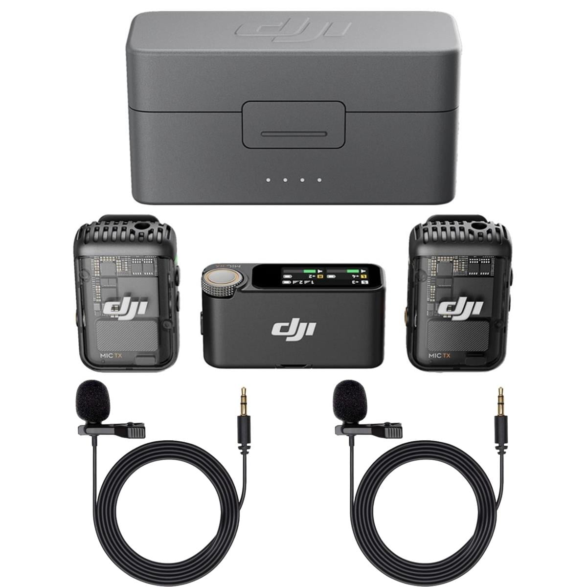 DJI Mic 2 2.4GHz Wireless Microphone System with 2x Lavalier Mics ...