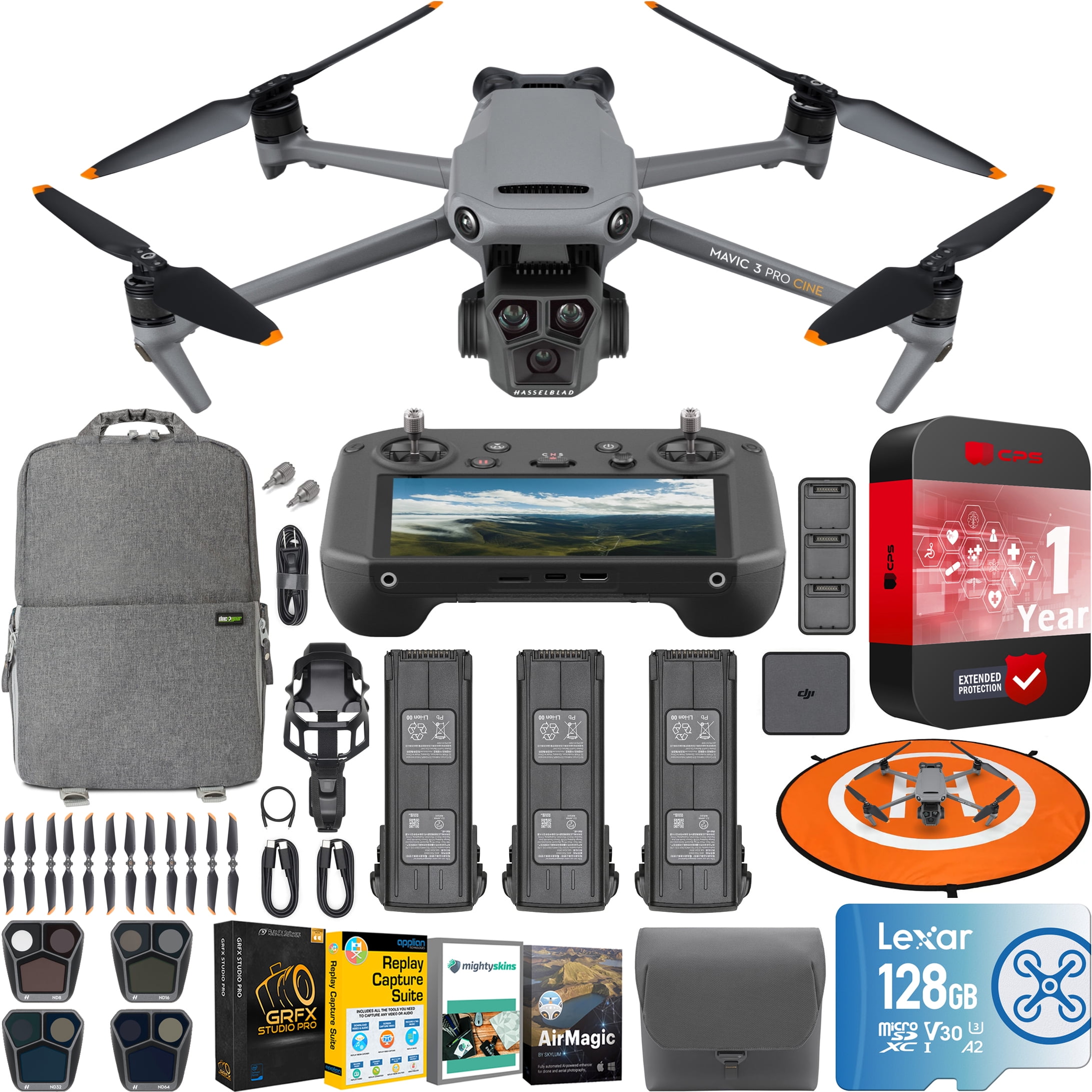 DJI Mavic 3 Pro Cine Drone Quadcopter with RC Pro Remote (High-Bright ...