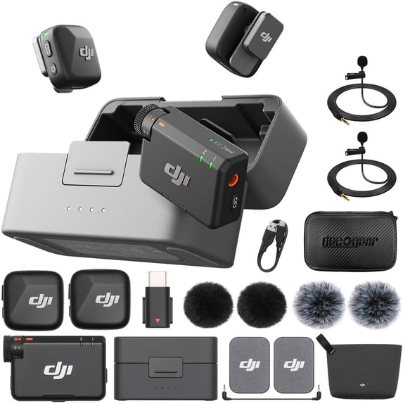 DJI, Mic Mini, 2 TX + 1 RX, Ultralight Wireless Microphone Bundle ...