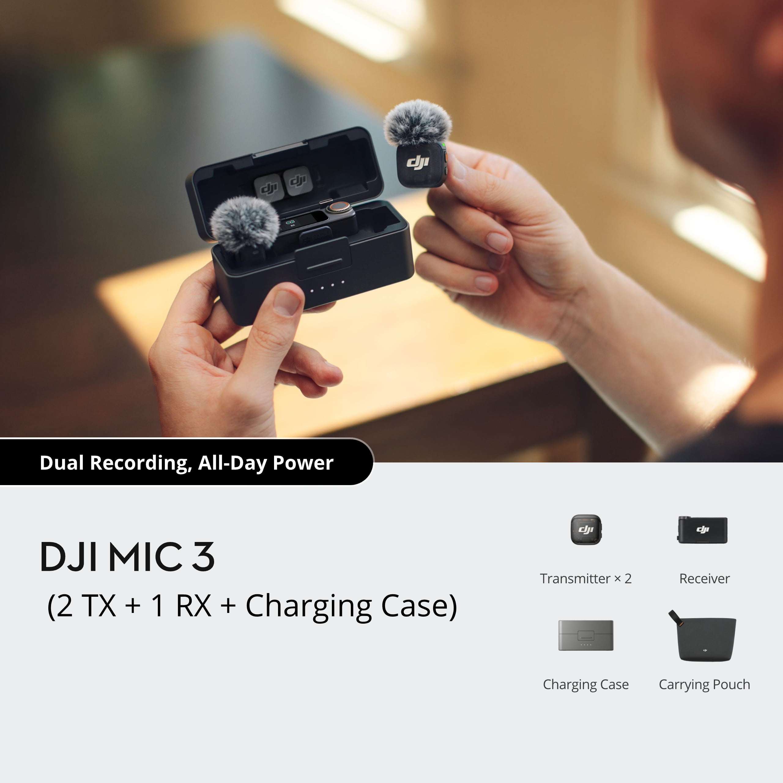 DJI Mic3 Mini Wireless Microphone, Compact and Easy To Use with ...