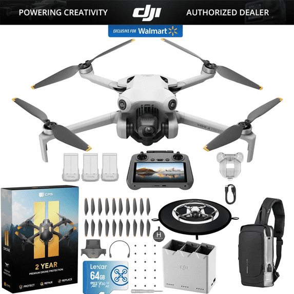 DJI Mini 4 Pro Drone, RC 2 Remote, 4K Video, Fly More Combo, 3 ...