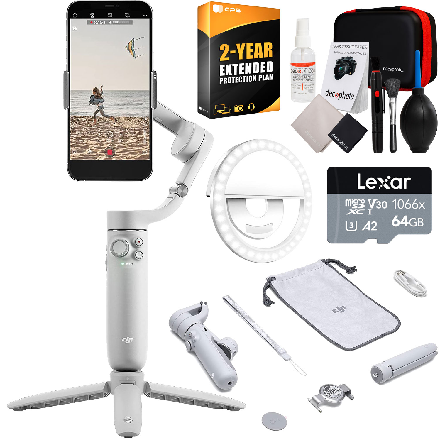 DJI OM 5 Motorized Handheld Smartphone Gimbal Stabilizer with 2-YR 64GB ...