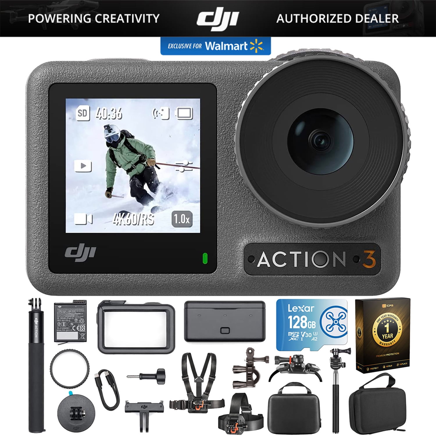 DJI Osmo Action 3 Action Camera (Adventure Combo) with 4K/120fps, Super ...