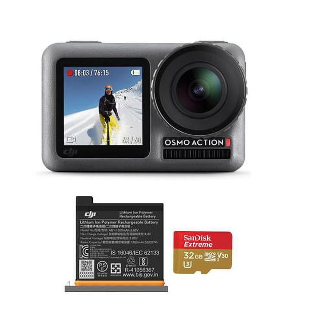 DJI Osmo Action 4K HDR Camera - Bundle With Extra DJI Battery, and 32GB ...