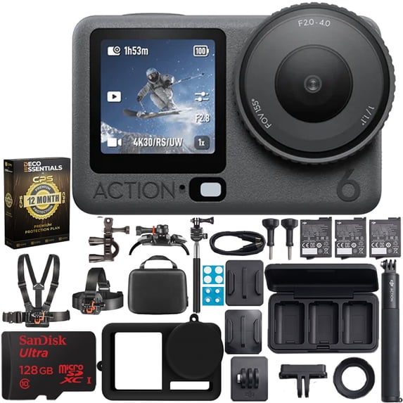 DJI Osmo Action 6 Adventure Combo, 4K120fps, 1/1.1" Sensor, f/2-f/4, 4h ...