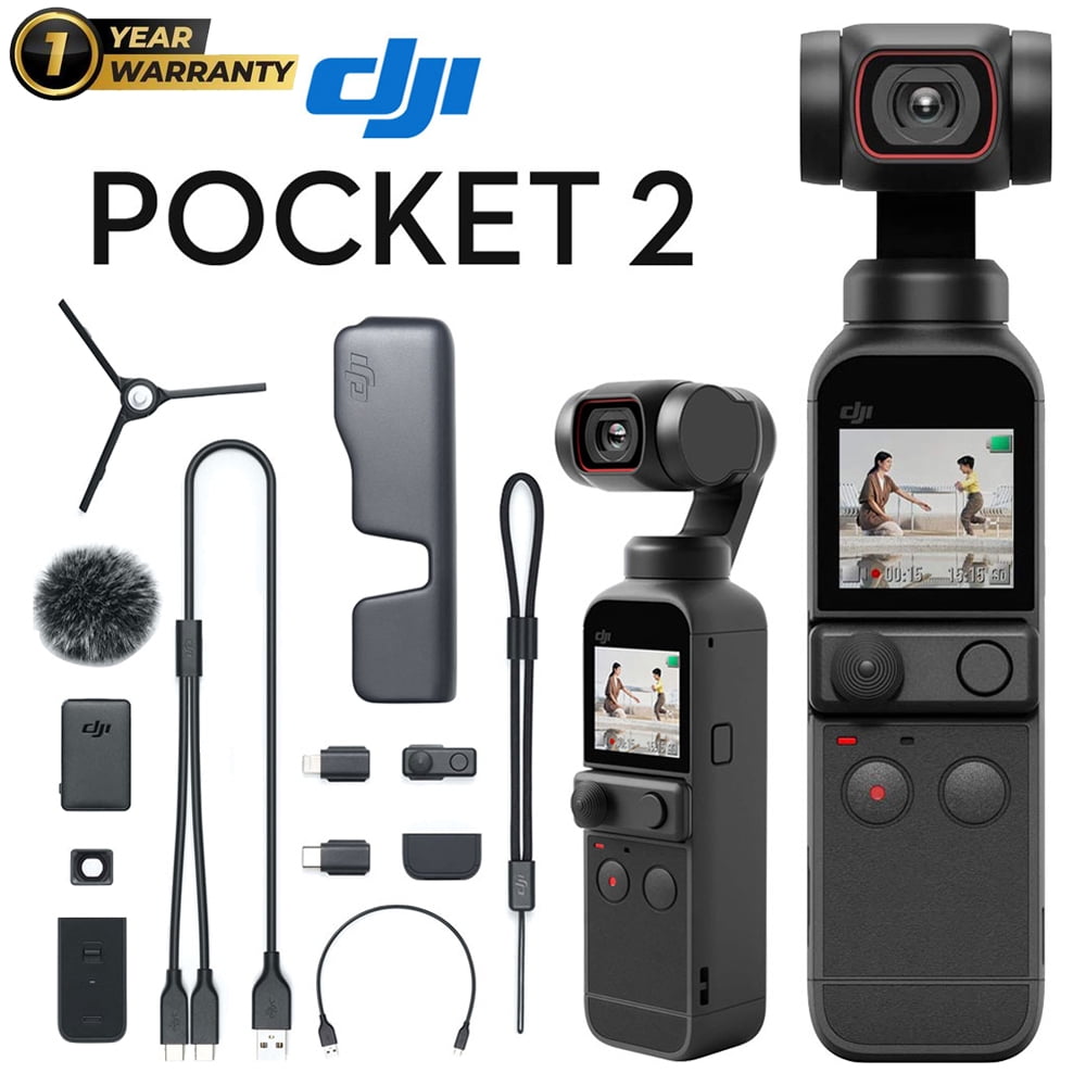 Open Box DJI Pocket 2 Touchscreen Handheld 3-Axis Gimbal Stabilizer 4K Camera Creator Combo ...