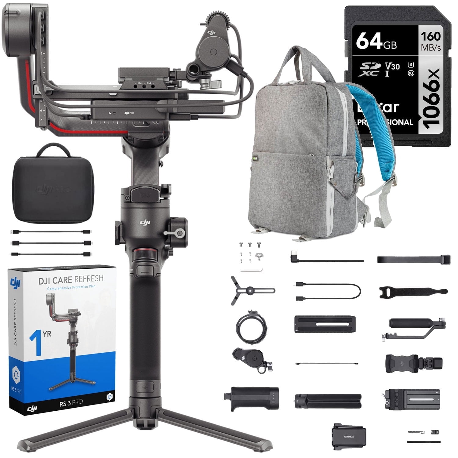 DJI RS 3 Pro Combo 3-Axis Gimbal Stabilizer Bundle with 1-Year DJI Care ...