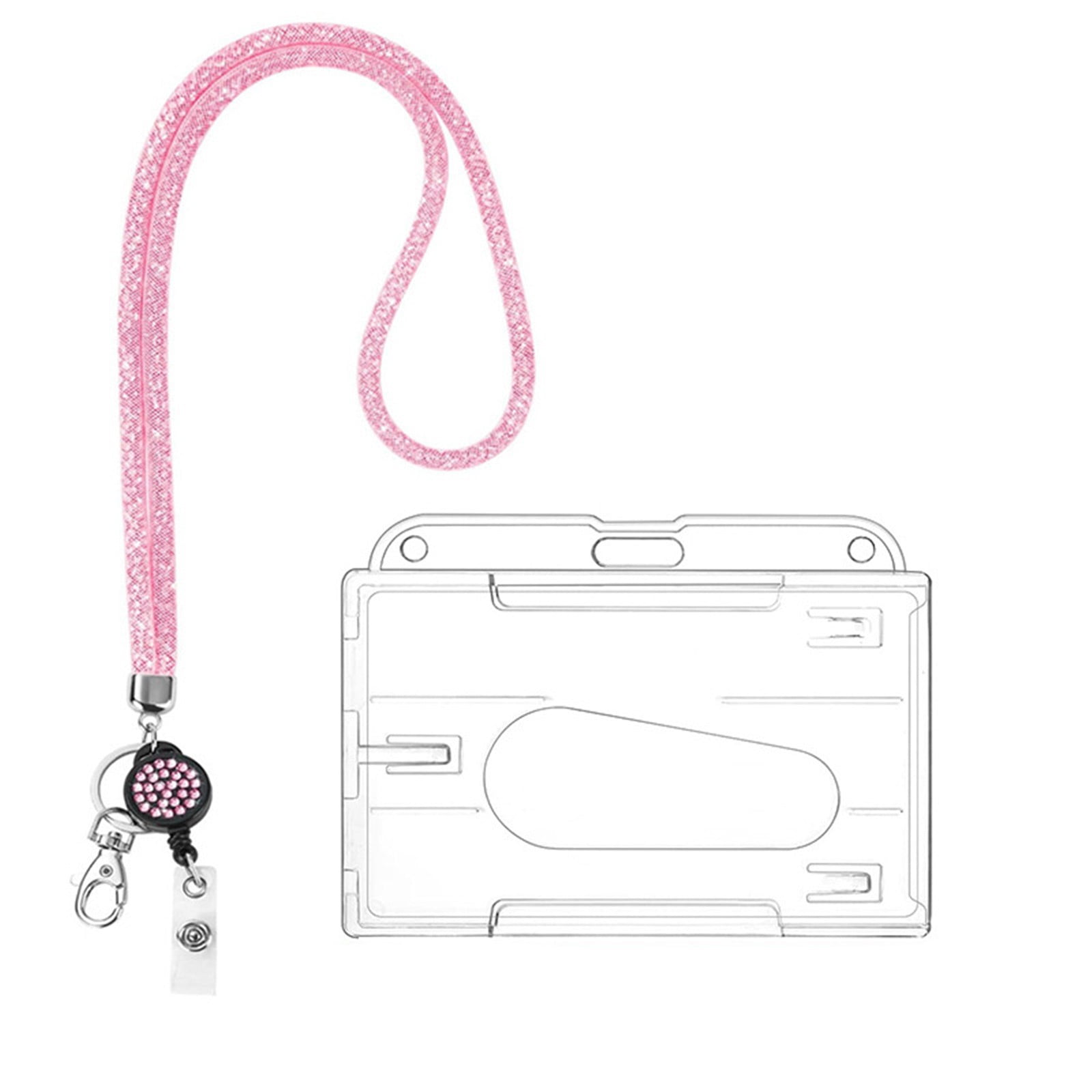 DJJGXAN 2025 Upgraded Bling Lanyard for ID Badges Holder with Metal ...