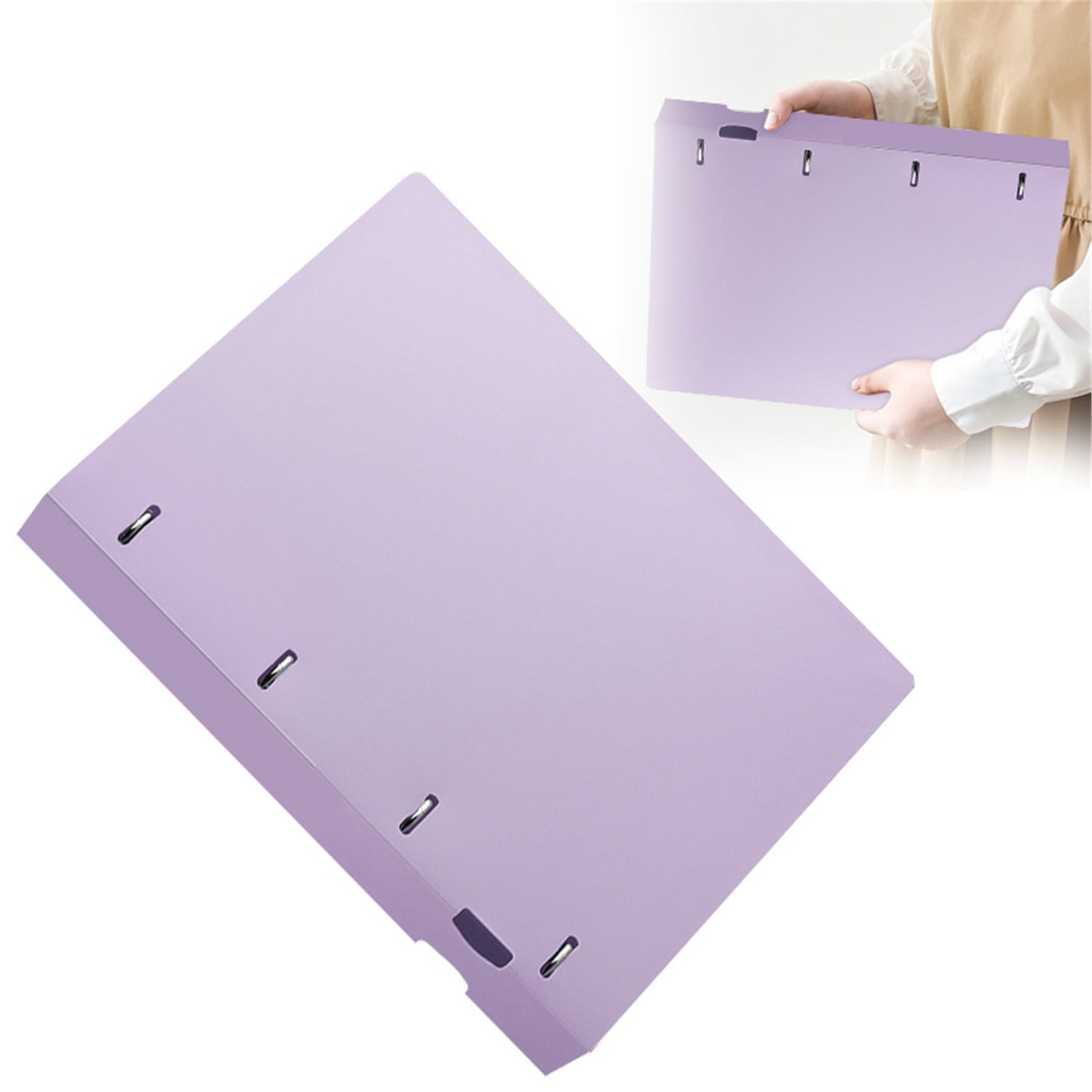 DJJGXAN 4 Ring Binder File Folder, Portable Plastic Binder with ...