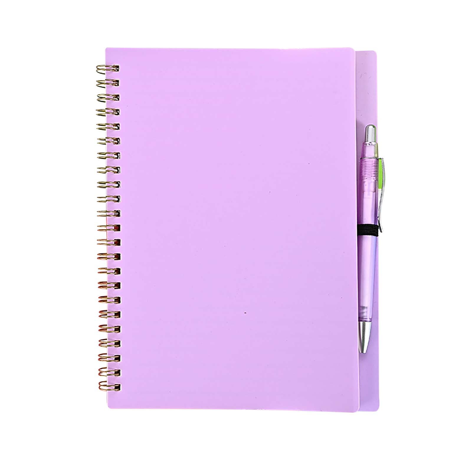 DJJGXAN Lined Spiral Journal Notebook with Retractable Ballpoint Pen ...