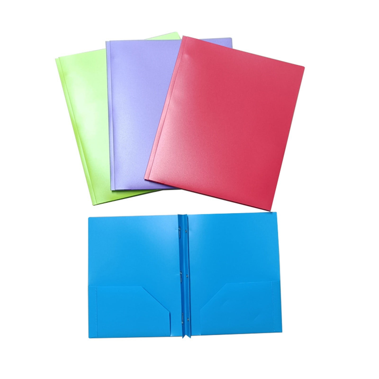 DJJGXAN Plastic Pocket Folders with Prongs, Heavy Duty Plastic Pockets ...
