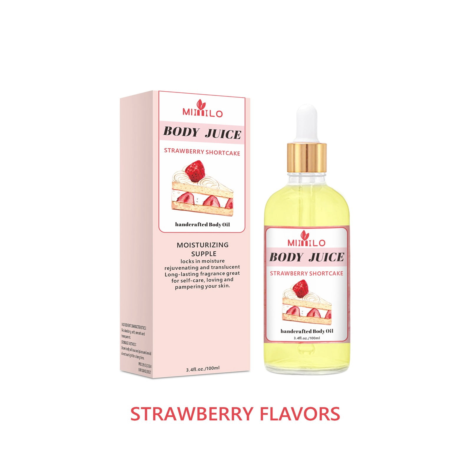 DJKDJL 100ml Fruity Body Oil - Strawberry and Peach Scented - Essential ...