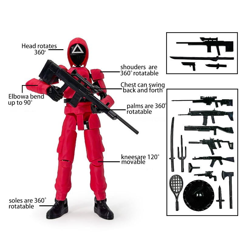 DJKDJL 11.02" Squid Game Action Figure, Guard Soldier with Triangle ...