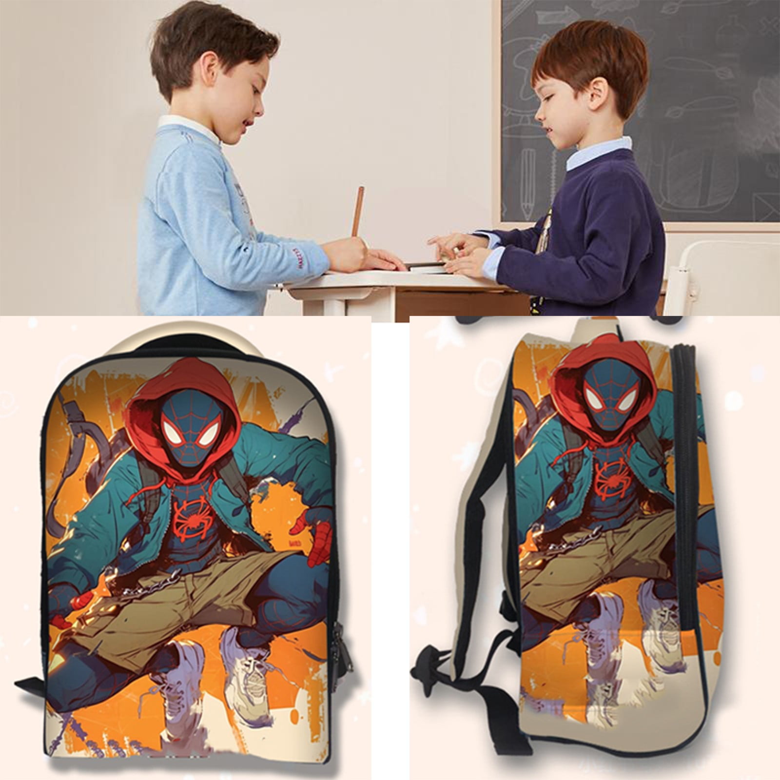 DJKDJL 11.8" Spider Superhero Backpack, Cool Cartoon Hero School Bag ...