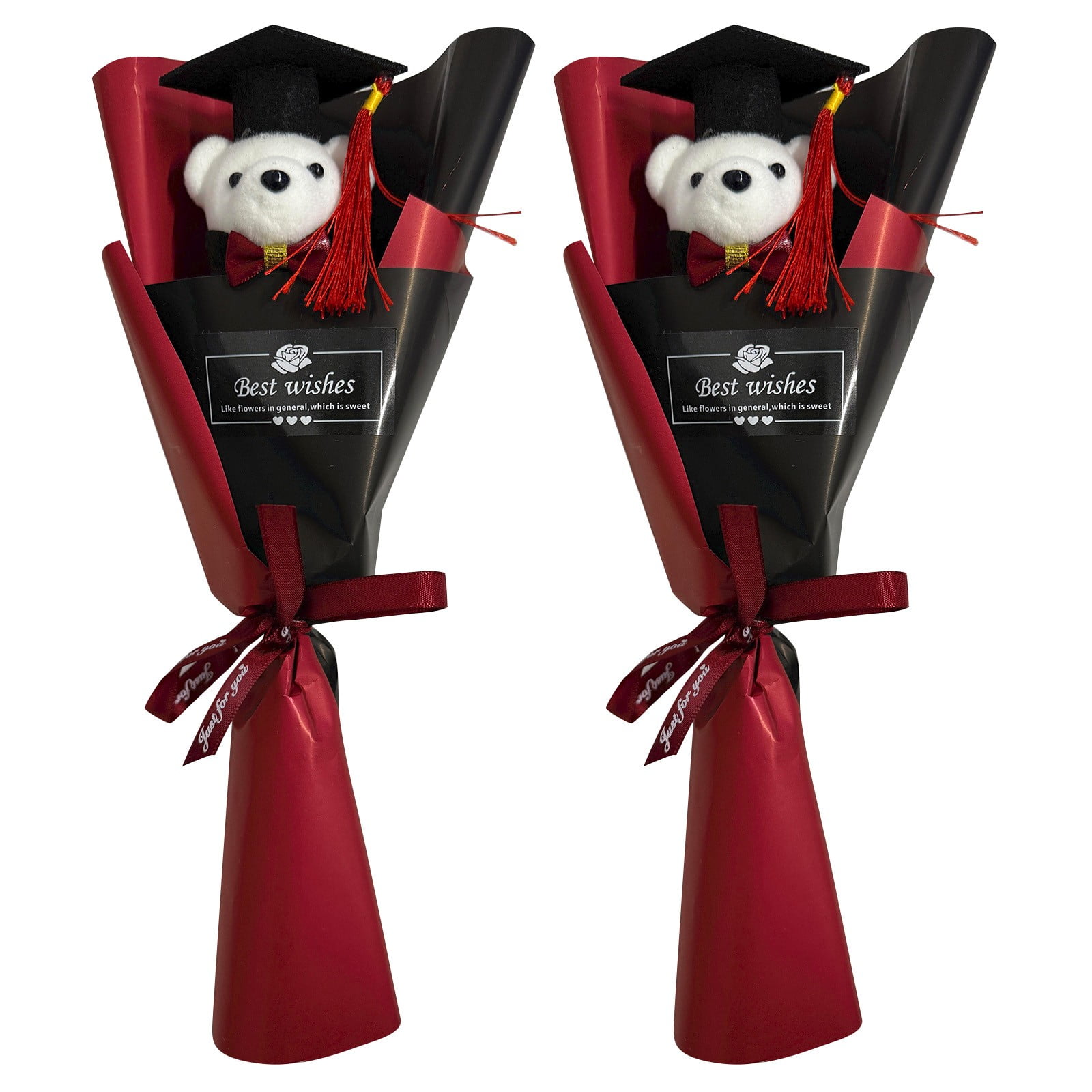 DJKDJL 12" Graduation Bear Bouquet, Adorable Graduation Stuffed Animal ...