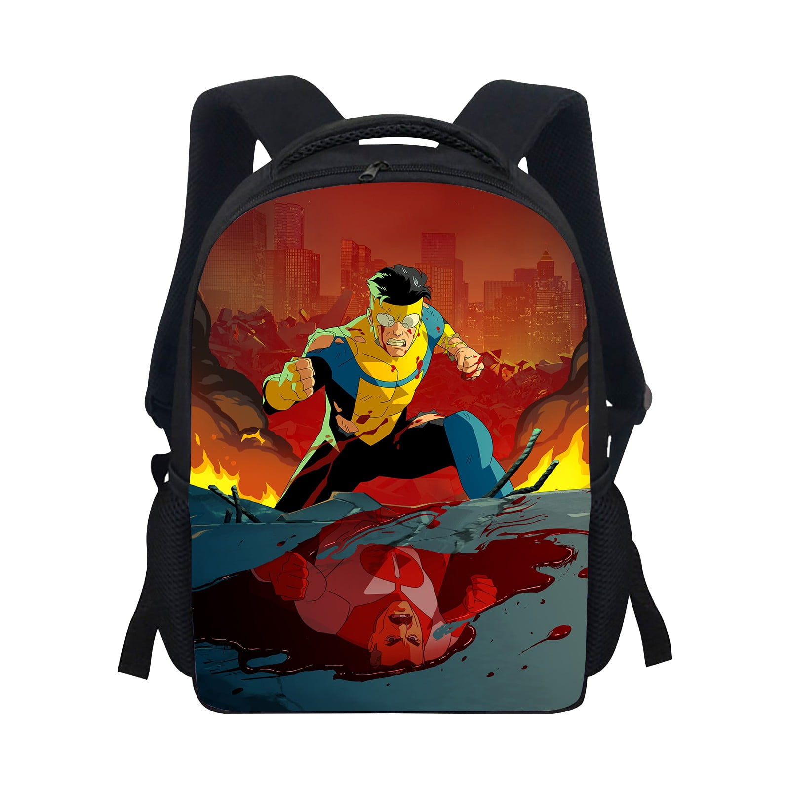 DJKDJL 12" Invincible Anime Backpack, Bold Hero Battle Scene Bookbag ...