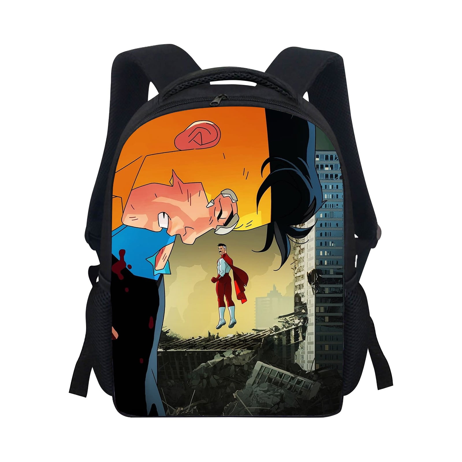 DJKDJL 12" Invincible Anime Backpack, Hero Battle Scene Bookbag ...