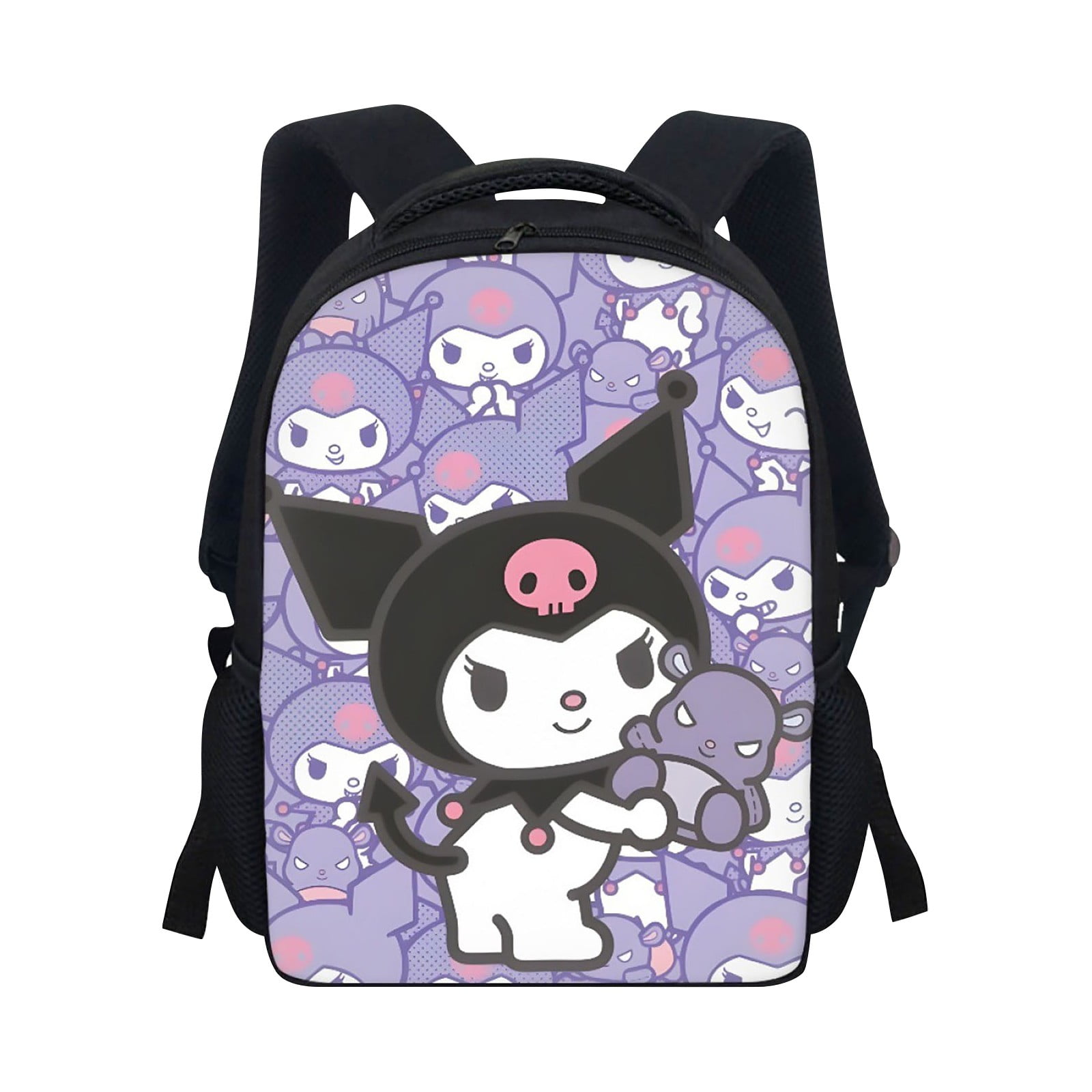 DJKDJL 12" Kuromi Backpack, Cute Anime Backpack with Bear Plush Print ...