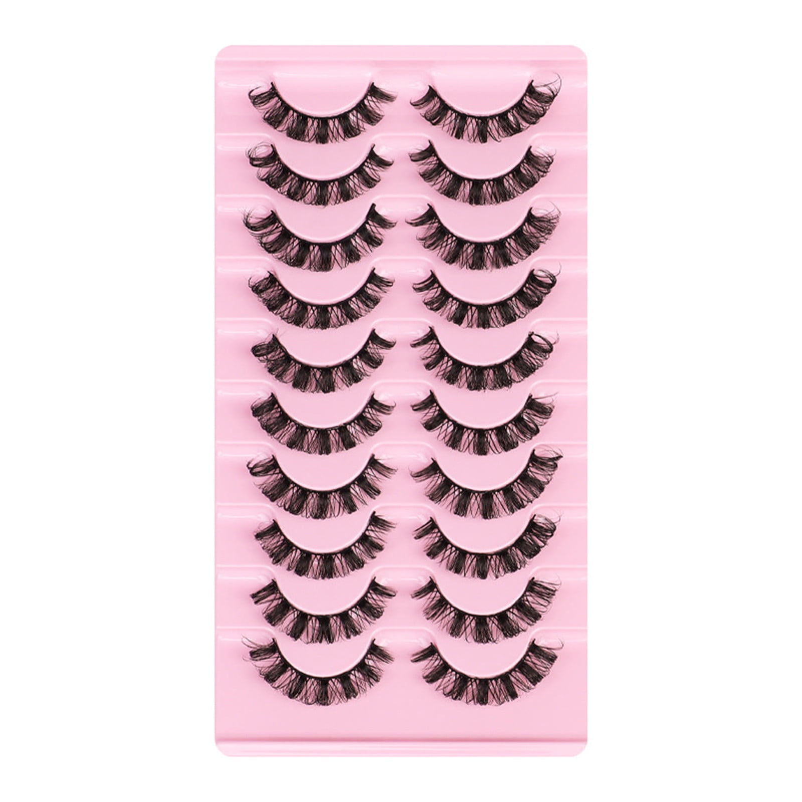 DJKDJL 12 Pairs Self Adhesive Natural False Eyelashes Time-Saving ...