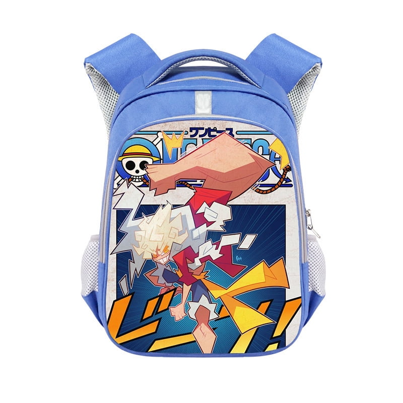 DJKDJL 14" One Piece Backpack, Luffy Gear 5 Cartoon Style Dynamic Comic ...