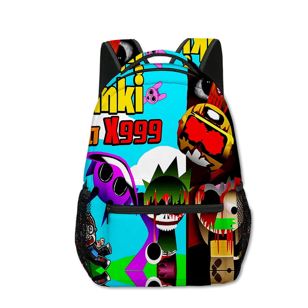 DJKDJL 15" Cosmic Sprunki Backpack, Galaxy Background and Alien Faces ...