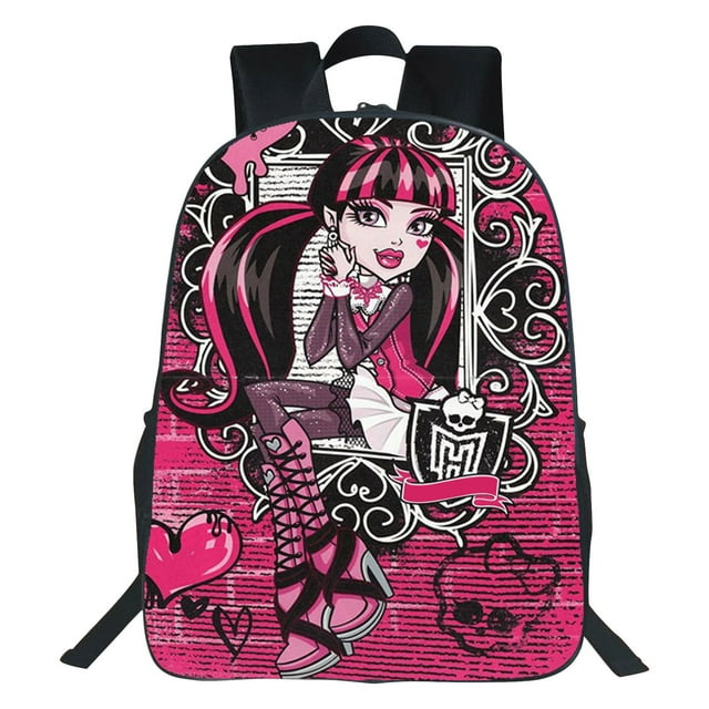 DJKDJL 15" Monster Boo-riginal High Backpack, Pink Cartoon Bookbag with ...
