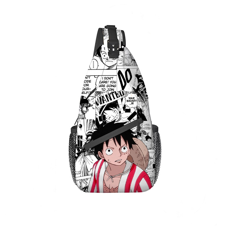 DJKDJL 15" One Piece Backpack, Luffy Wanted Poster Crossbody Bagpack ...